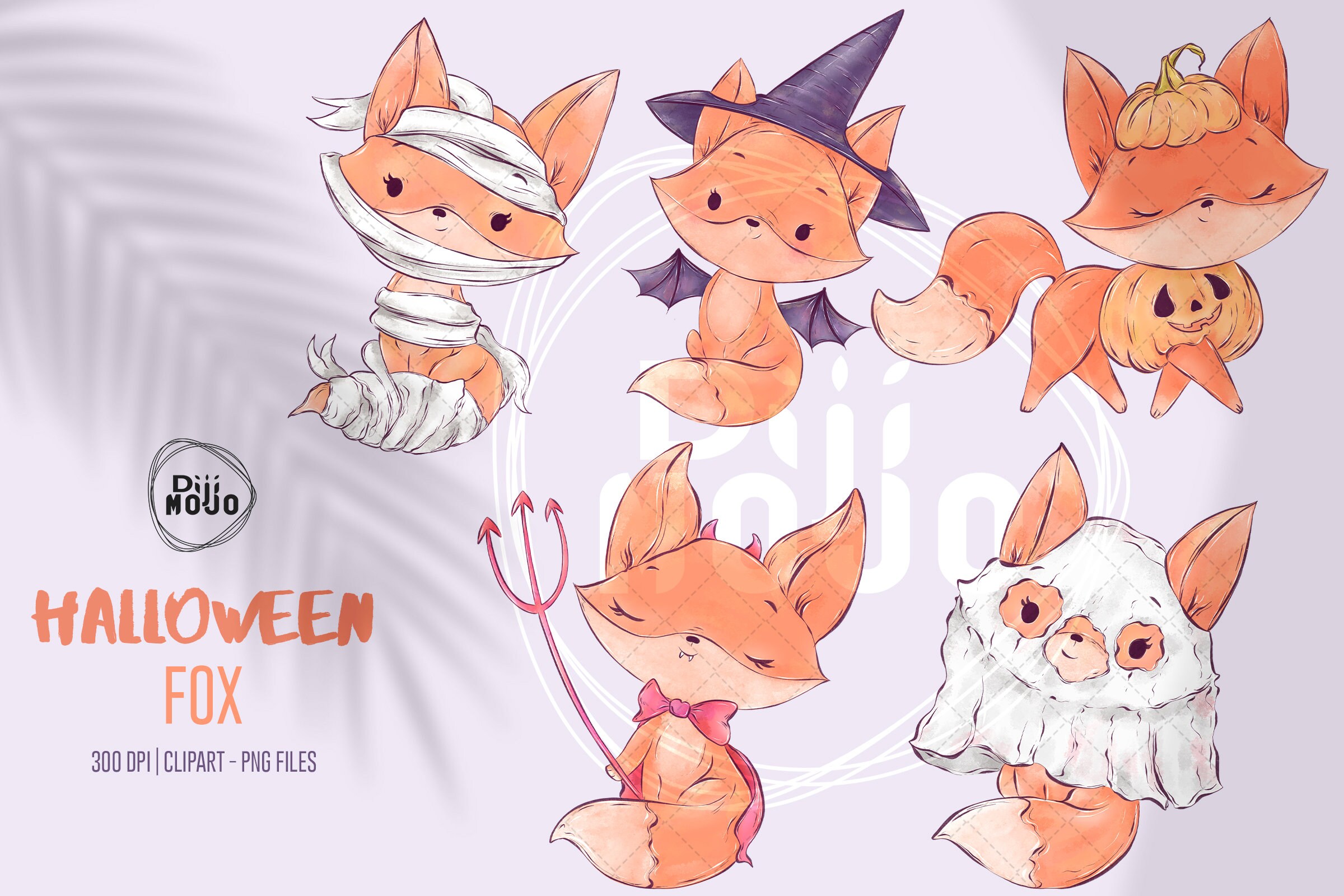 Halloween Fox Clipart Fox Halloween Costume Fox Clipart - Etsy
