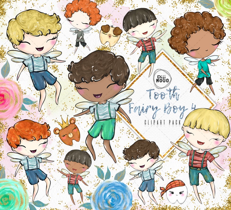 Tooth Fairy Boy Fairy Tale Clipart Instant Download - Etsy