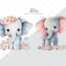 Boho Baby Elephant Clipart, Floral Crown, Watercolor Nursery Art, Baby ...