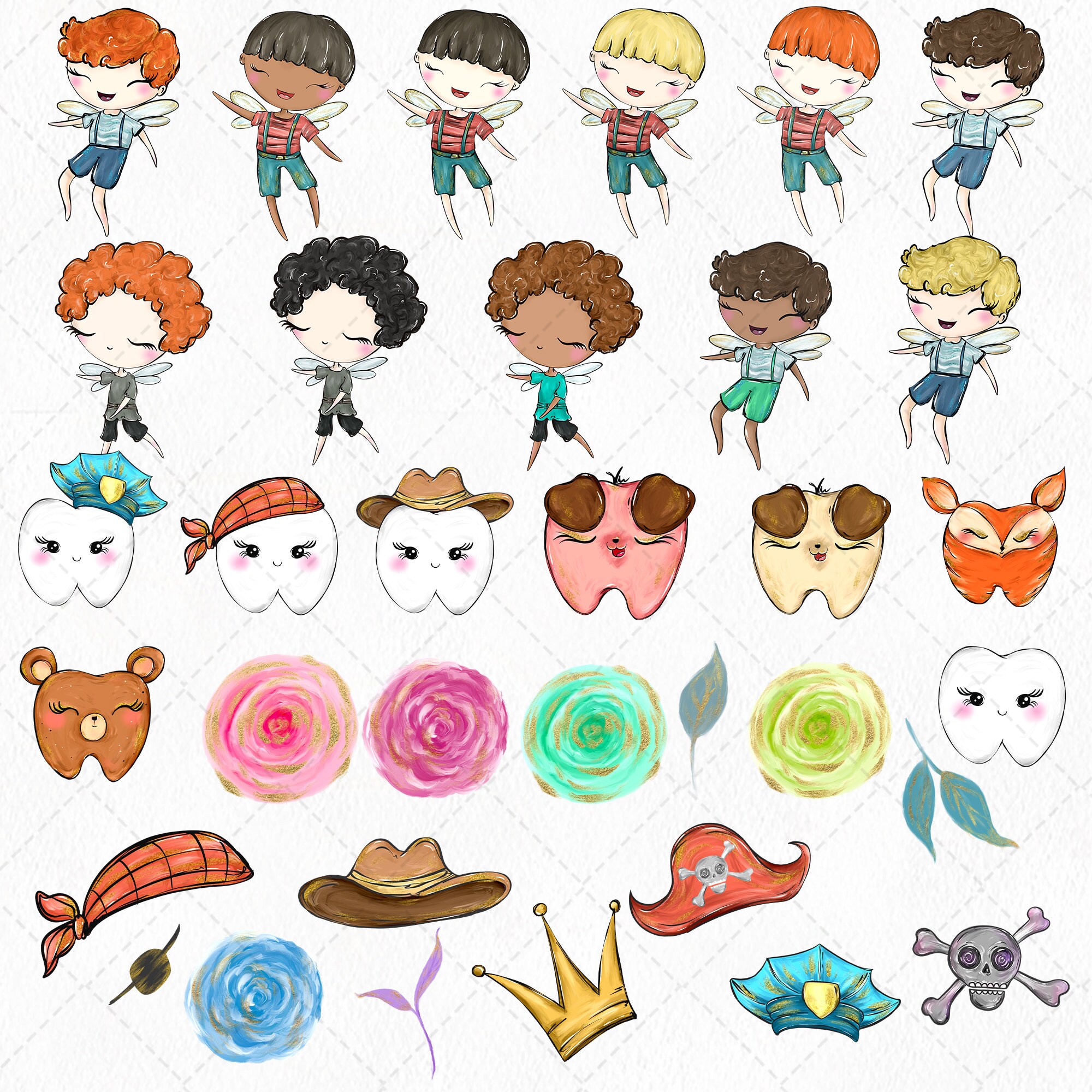 Tooth Fairy Boy Fairy Tale Clipart Instant Download - Etsy Australia