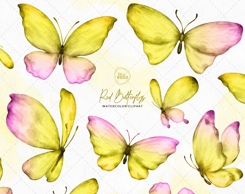 Watercolor Butterfly Clip Art Hand Painted Butterfly - Etsy