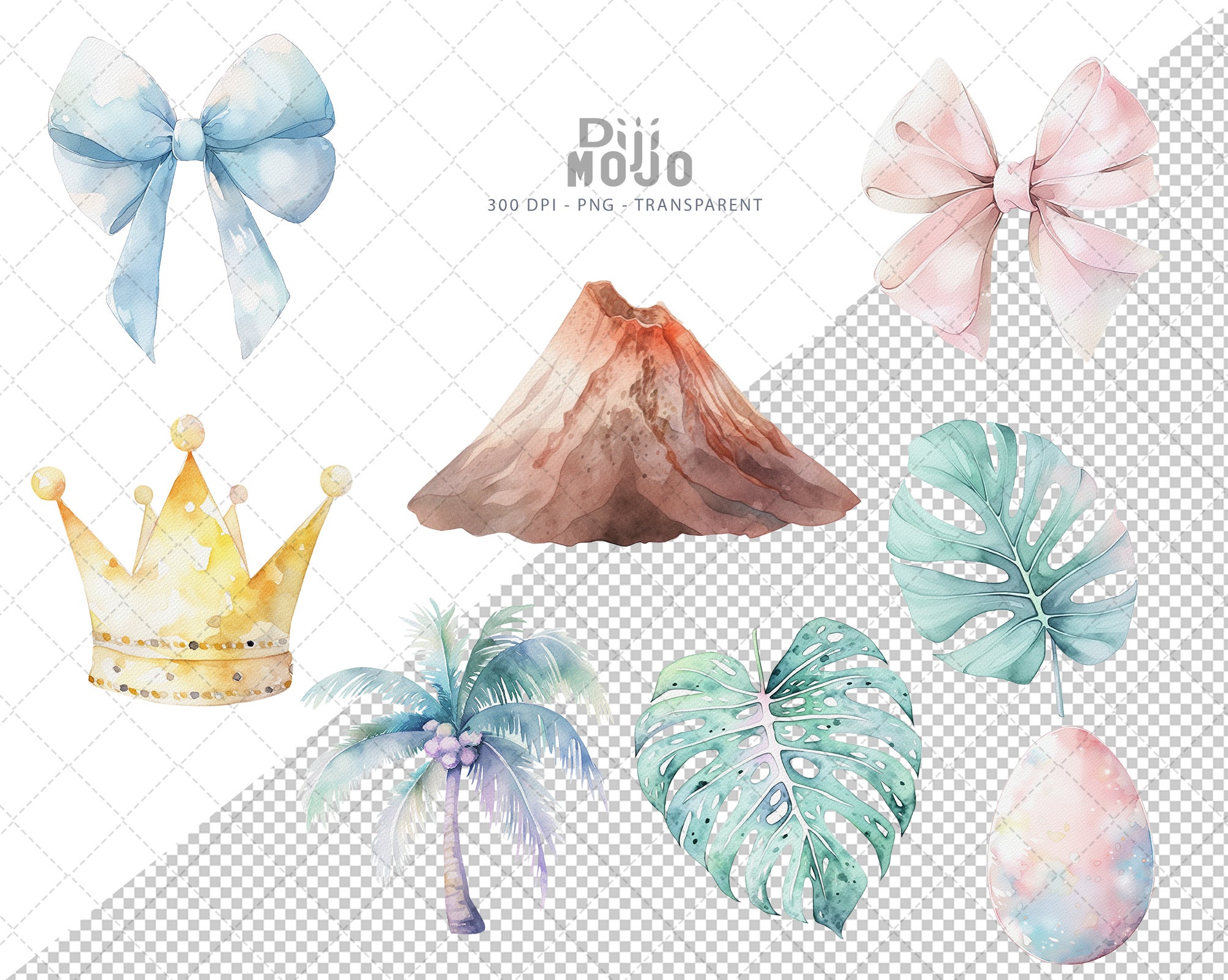 Baby T Rex Watercolor Dinosaur Clipart Nursery Art - Etsy