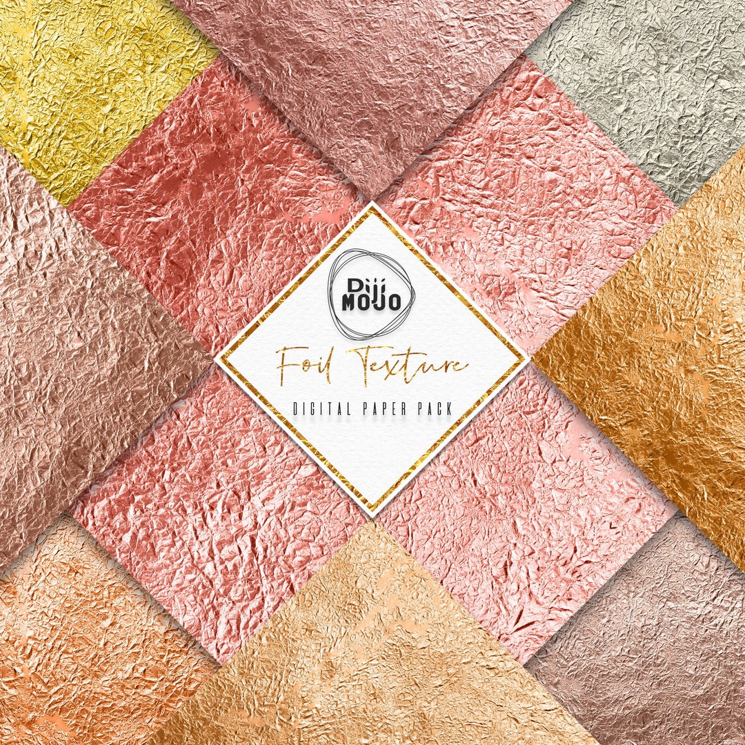 Foil Digital Paper Pack Rainbow Metallic Digital Paper Gold - Etsy