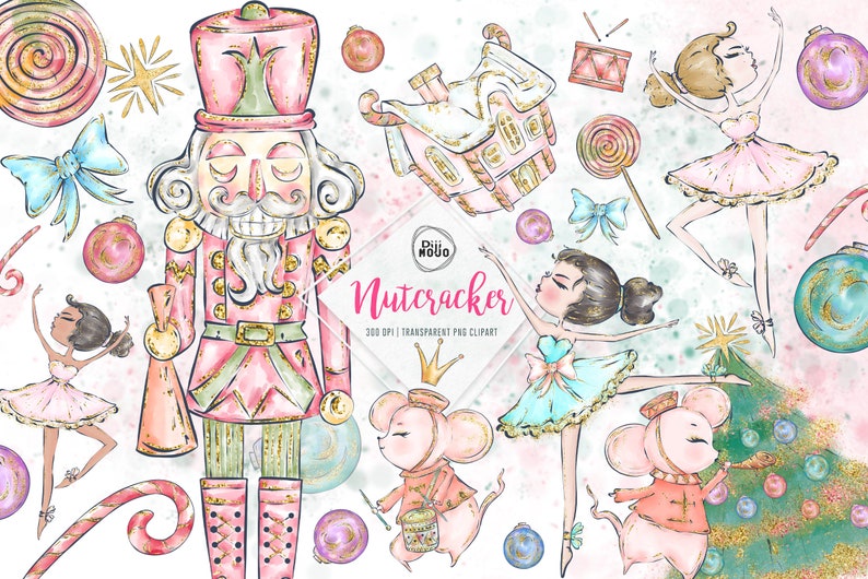 Nutcracker Clip Art Pink Ballerina Png Christmas Sugar Plum - Etsy UK