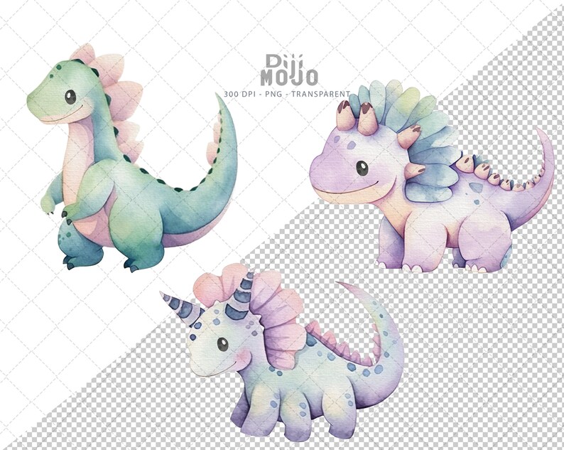 Baby Boy Dinosaur Clipart Watercolor Nursery Art Baby - Etsy