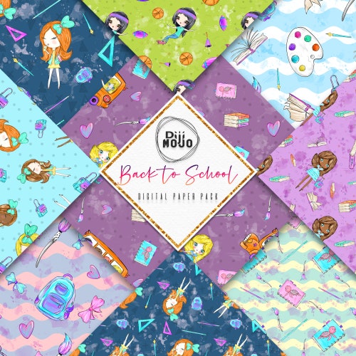 Back to School Digital Paper School Backgrounds Chalkboard | Etsy