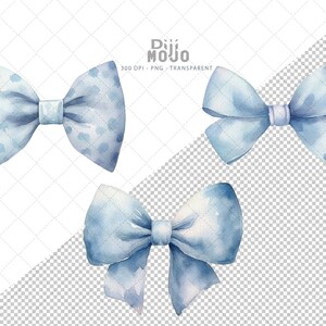 Watercolor Blue Bow Tie Clipart, Baby Boy Shower & Nursery Art PNG ...