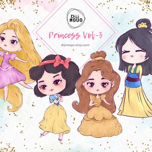 BUNDLE Cute Princess Clipart Princesses - Etsy
