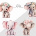 Baby Elephant Watercolor Clipart, Boho Baby Shower, Cute Little Animal ...