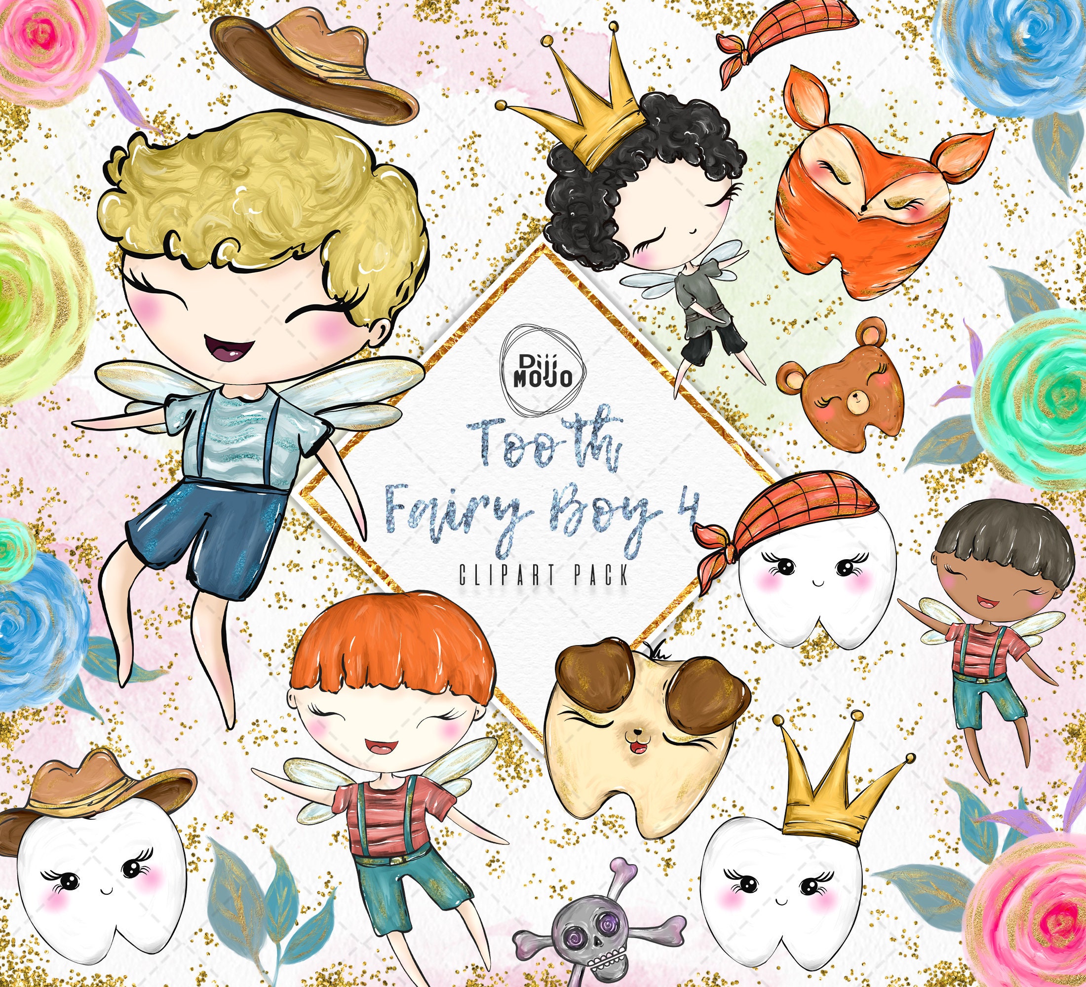 Tooth Fairy Boy Fairy Tale Clipart Instant Download - Etsy Australia