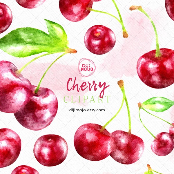 Watercolor Cherry - Etsy