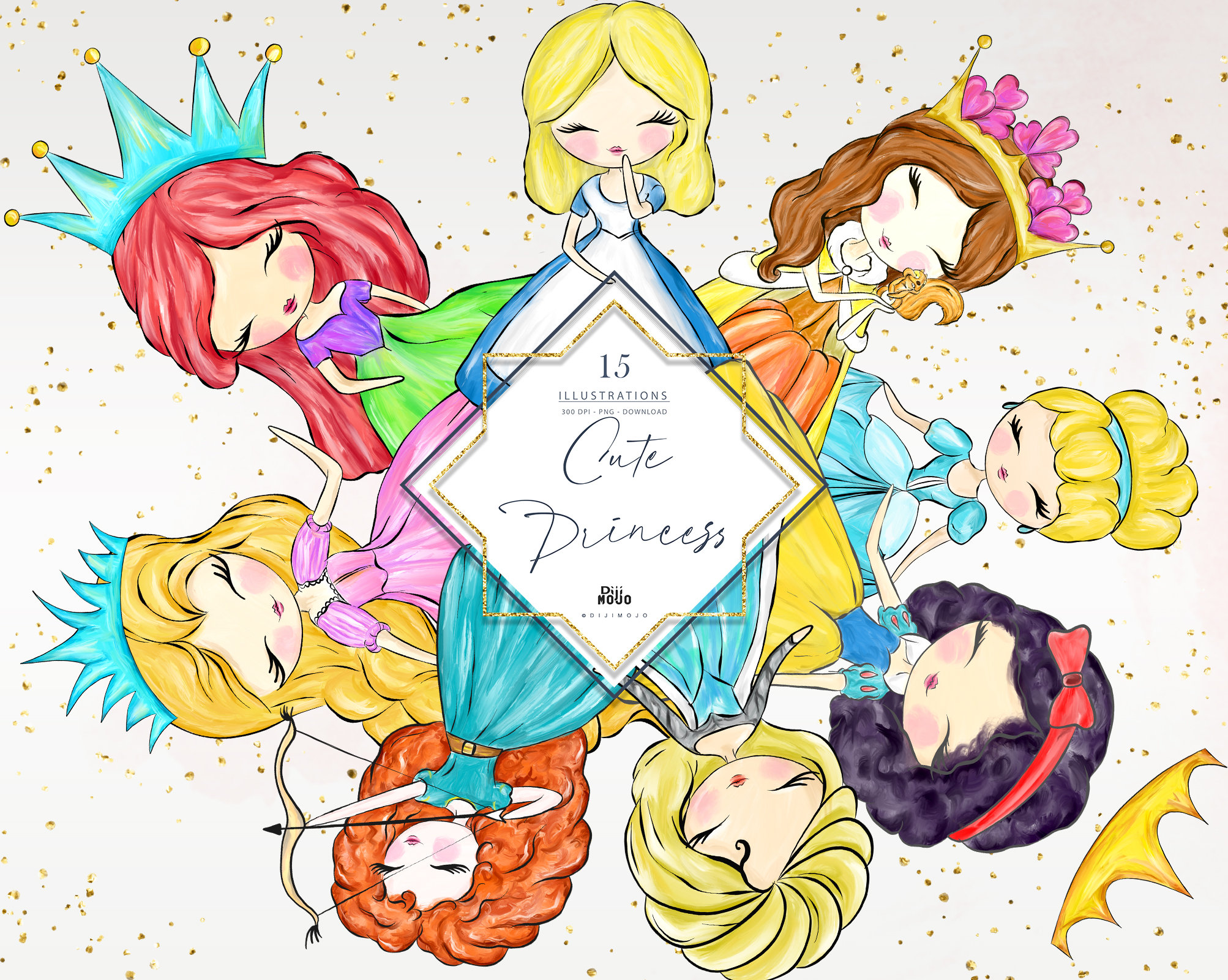 Cute Princess Cartoon Drawing