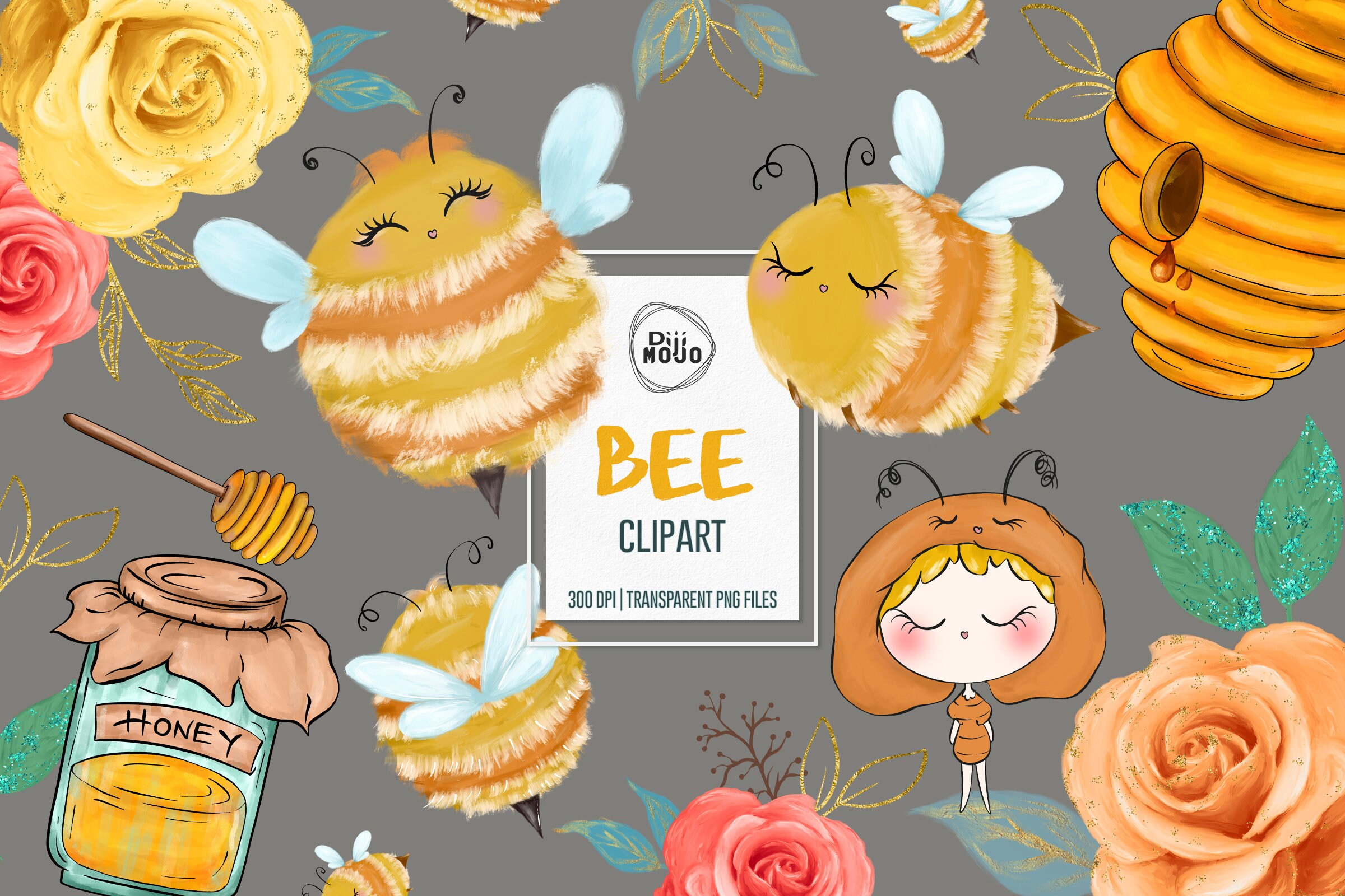 Honey Bee Clipart Watercolor Bee Beehive Bee Kind Cute - Etsy