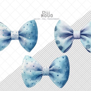 Watercolor Blue Bow Tie Clipart, Baby Boy Shower & Nursery Art PNG ...