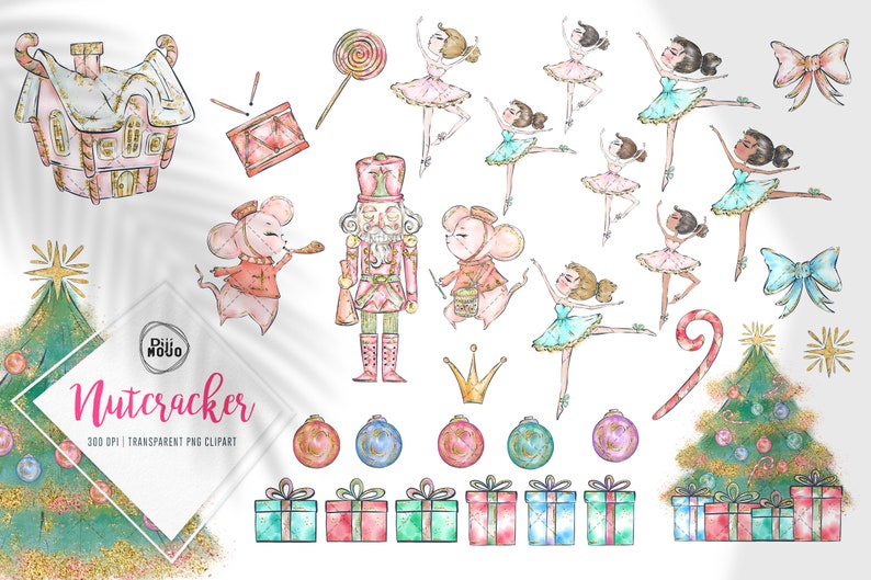 Nutcracker Pink Ballerina Clipart, Christmas Sugar Plum Fairy PNG ...