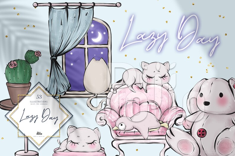 Lazy Day Clipart Planner Girl Girl Boss Day off Planner - Etsy