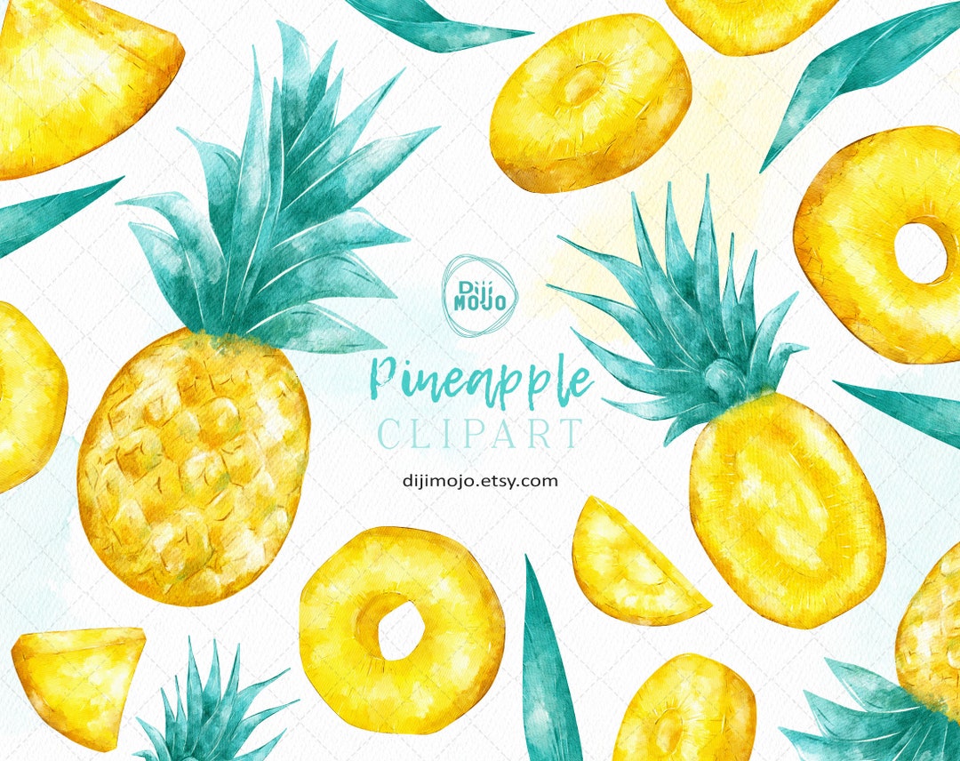 Watercolor Pineapple Clipart Fruit Watercolor Hand Painted - Etsy