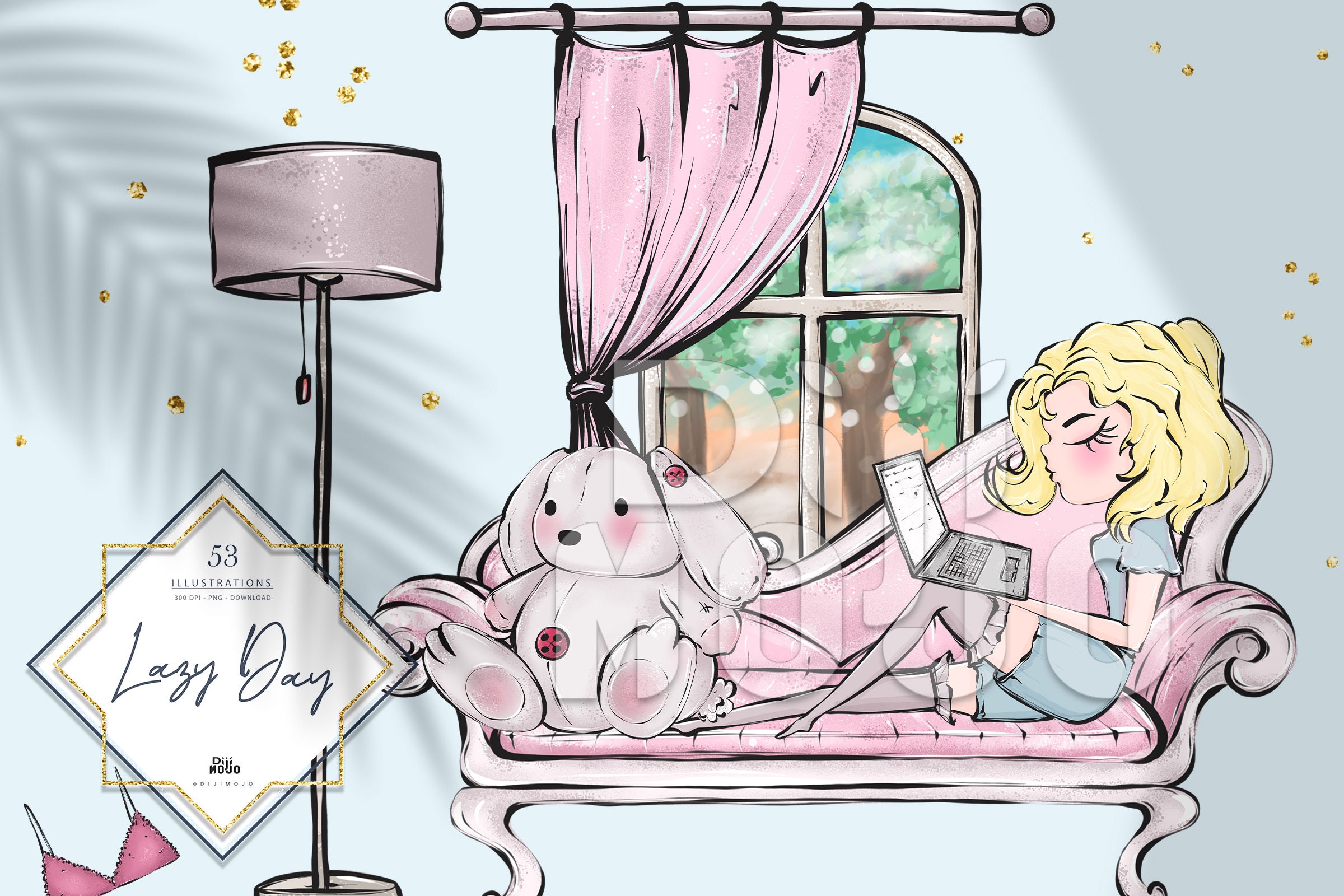 Lazy Day Clipart Planner Girl Girl Boss Day off Planner - Etsy