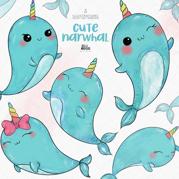 Narwhal Clip Art - Etsy