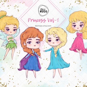 BUNDLE Cute Princess Clipart Princesses - Etsy