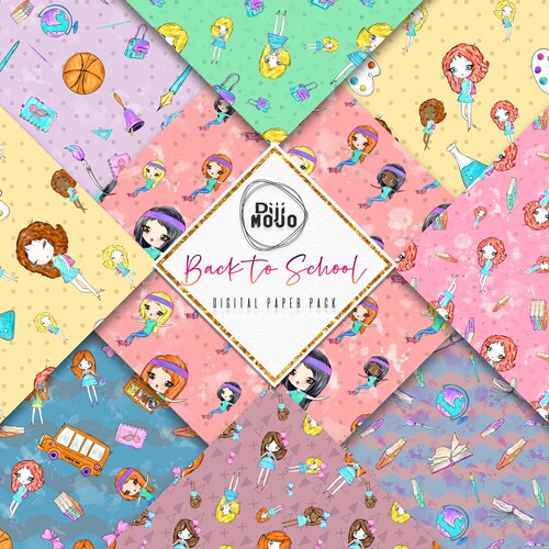 Teachers Digital Papers SEAMLESS Back to School Background - Etsy