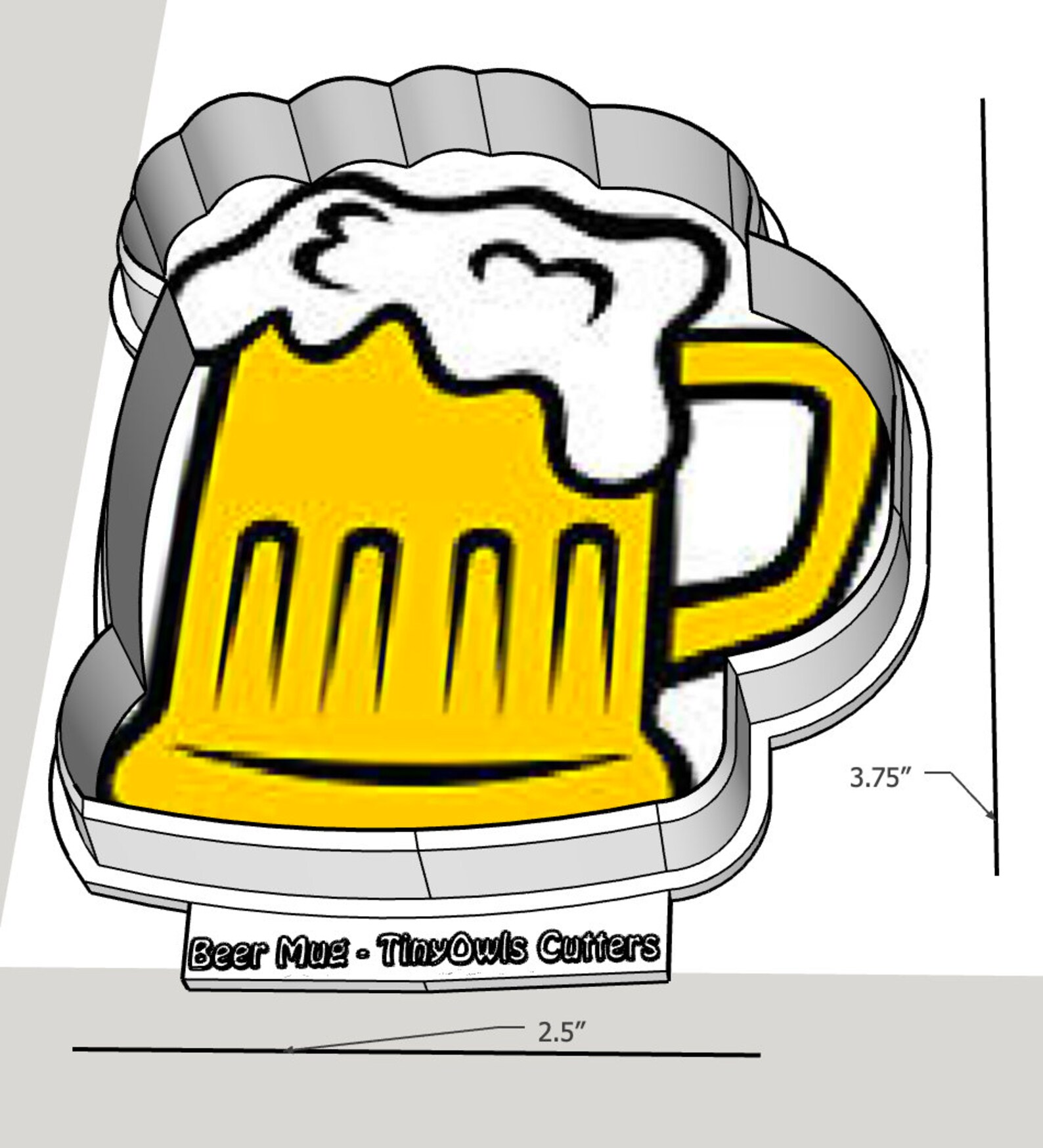 Beer Mug Cookie Cutter .stl & .gx File DIGITAL DOWNLOAD - Etsy
