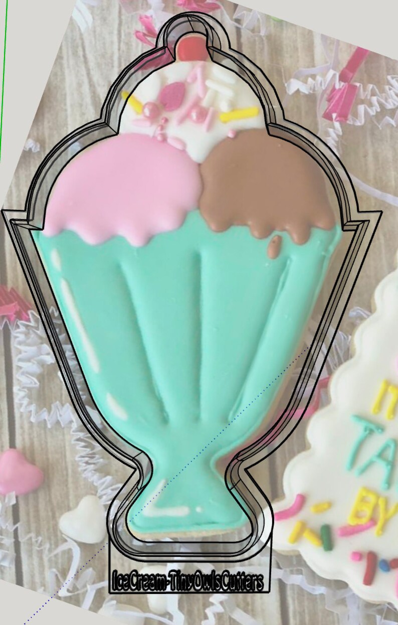 Ice Cream Sundae Cookie Cutter .stl & .gcode File DIGITAL DOWNLOAD - Etsy