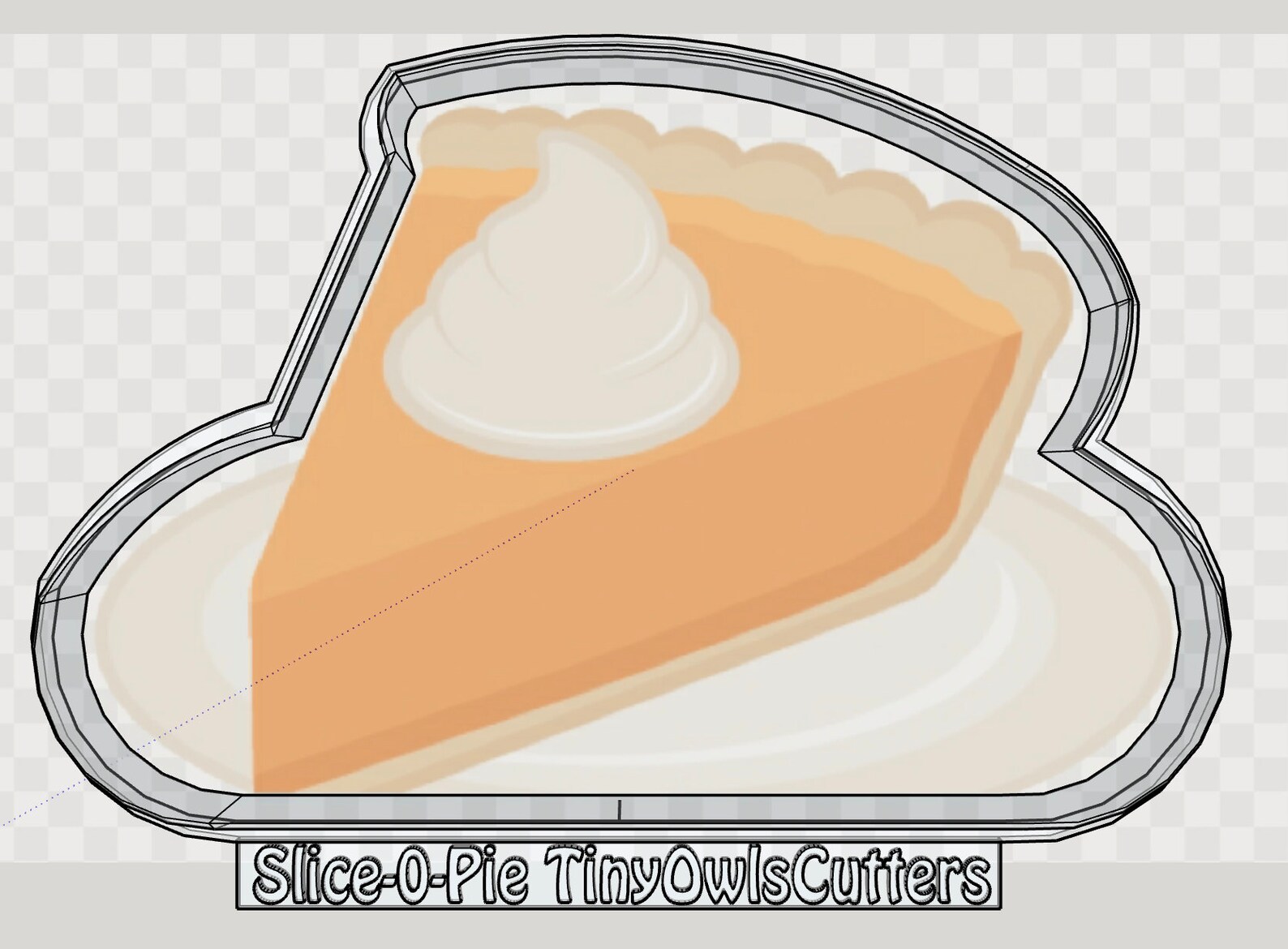 Slice of Pumpkin Pie Cookie Cutter .stl & .gcode File DIGITAL DOWNLOAD ...
