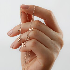 Custom Letter Necklace, Personalized Initial Necklace, Gold Letter ...