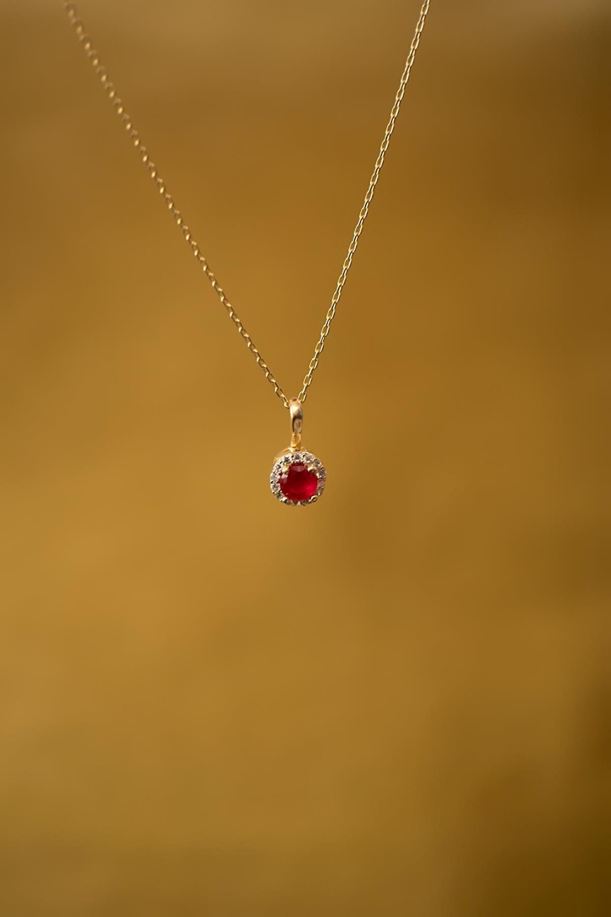 Genuine Ruby Necklace Simple Natural Ruby Pendant Dainty - Etsy