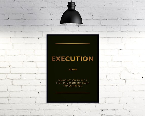 Execution Noun Quote Wall Art Minimalist Art Print - Etsy