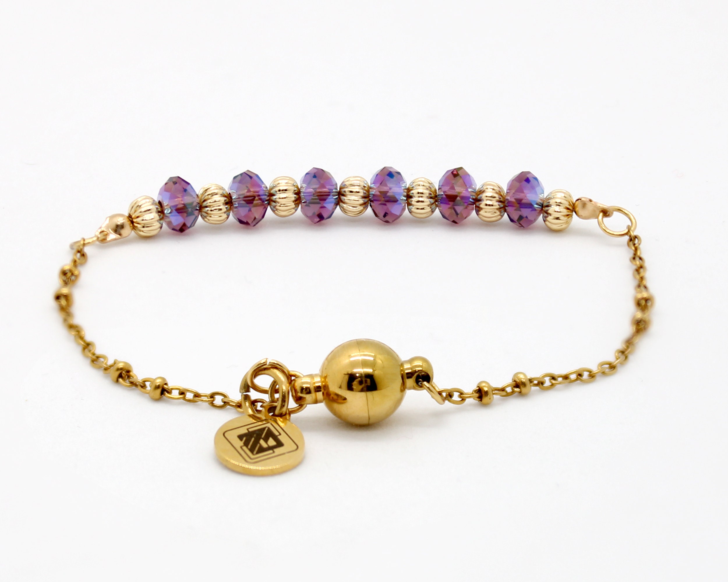 Amethyst Swarovski pulsera de cristal / pulseras de dama de honor ...