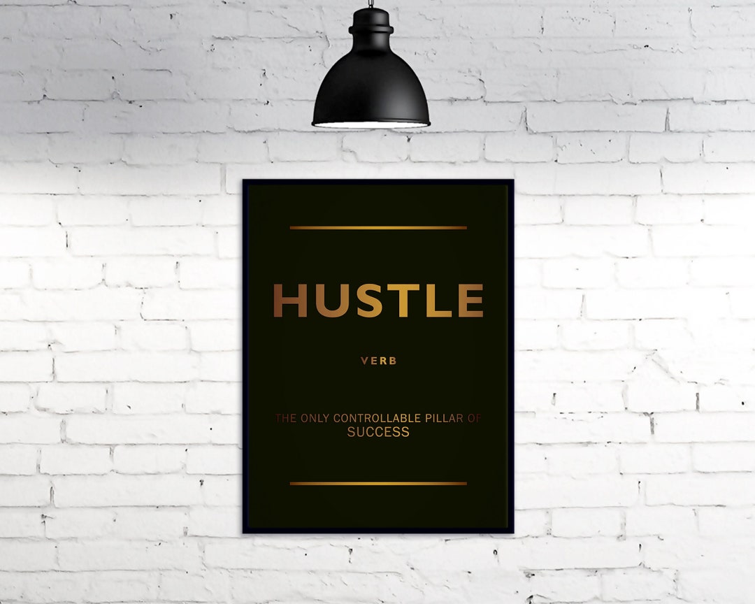 Hustle Verb Motivational Wall Art Office Decor Modern Art Poster ...