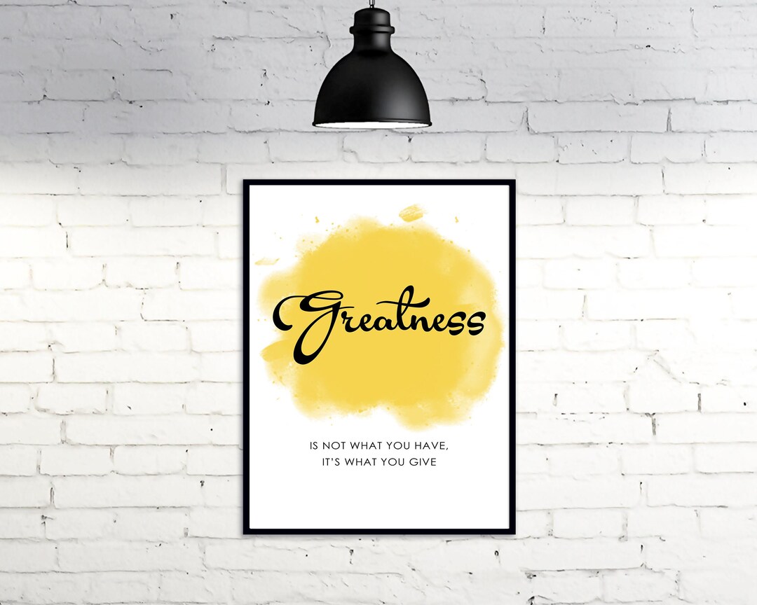 Greatness Motivational Posters for Students watercolor Art Print Quote ...