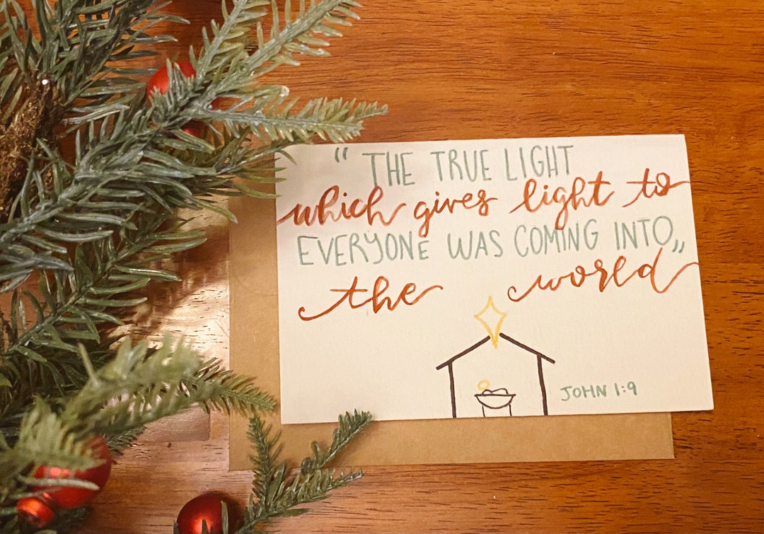 Christmas Bible Verse Handmade Card - Etsy