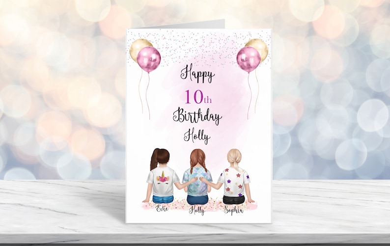 Girls Birthday Card; Children's Bestie Card; Best Friend Card; Kids ...