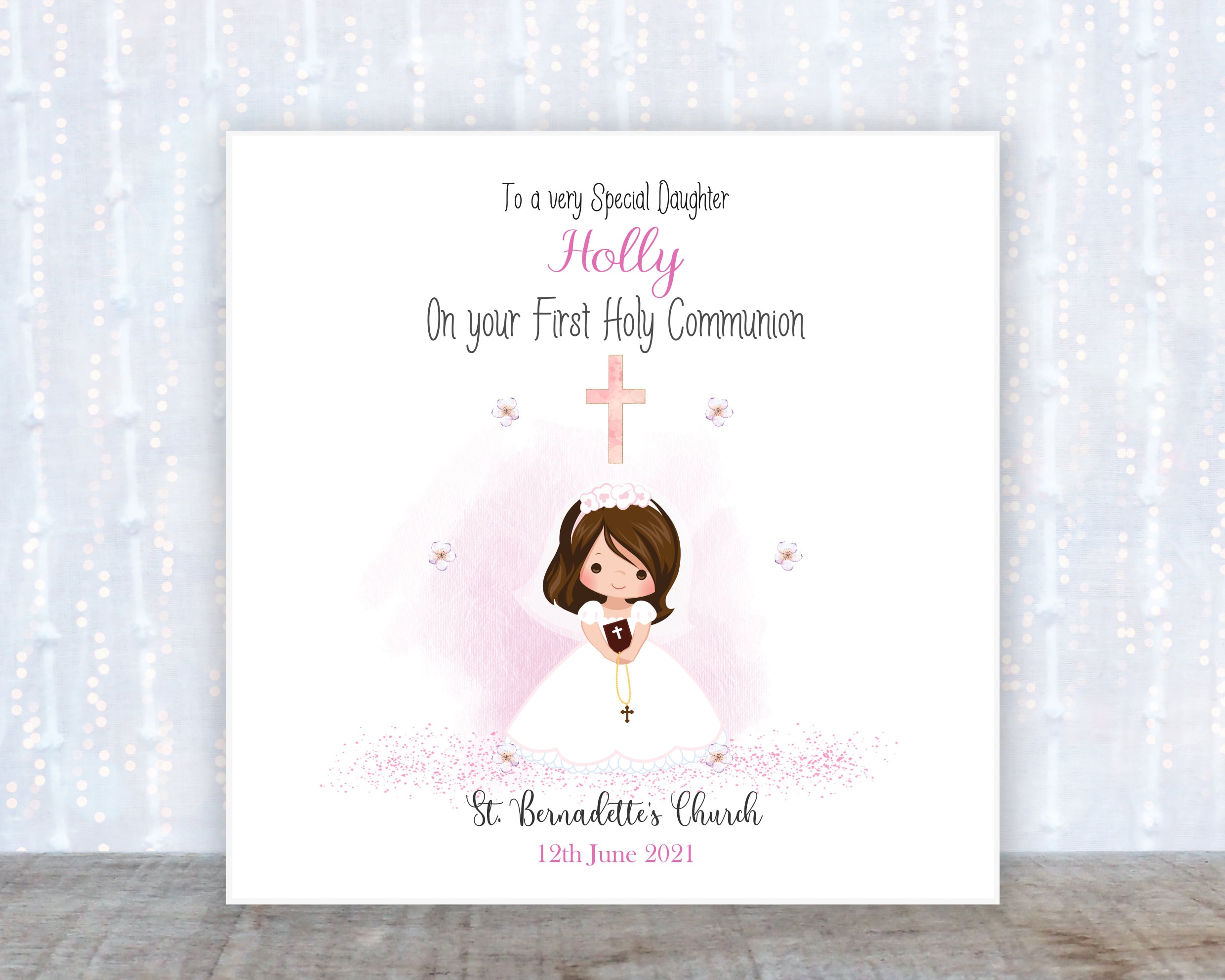 First Holy Communion Card Communion Card First Communion - Etsy