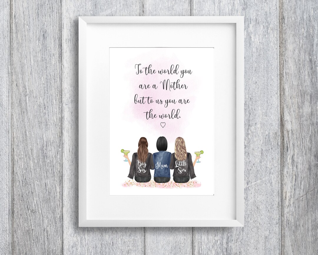 Mother & Daughters Print; Mums Birthday; Gift for Mum; Auntie Print ...