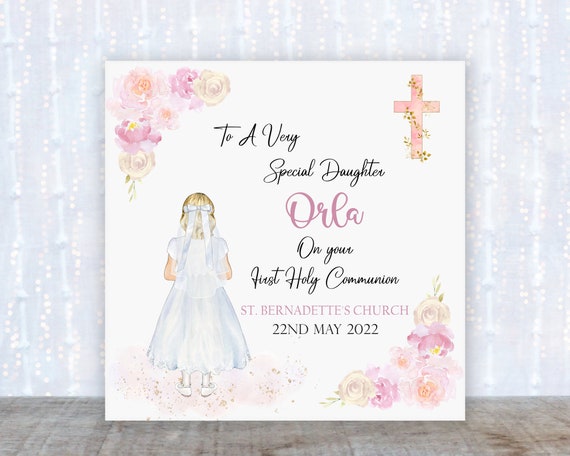 First Holy Communion Card Communion Card First Communion - Etsy