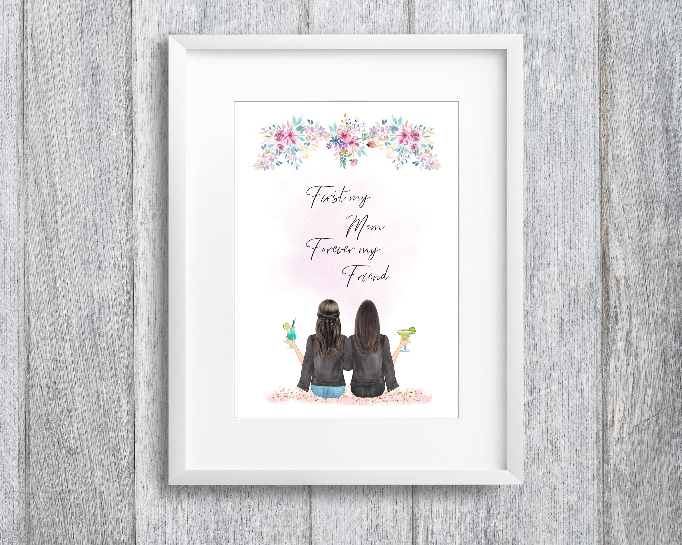 Mother & Daughters Print; Mums Birthday; Gift for Mum; Auntie Print ...