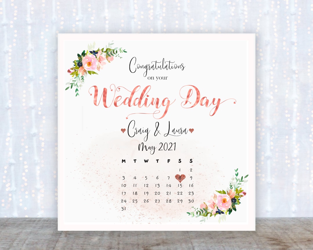 Wedding Card; Calendar Wedding Card Personalised Wedding Card ...