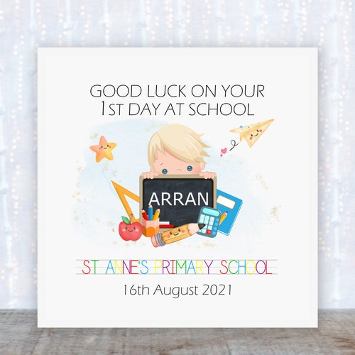 Personalised First Day at School Card - Etsy UK
