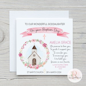 Goddaughter Baptism Card Baptism Card Goddaughter Card Baby Girl ...