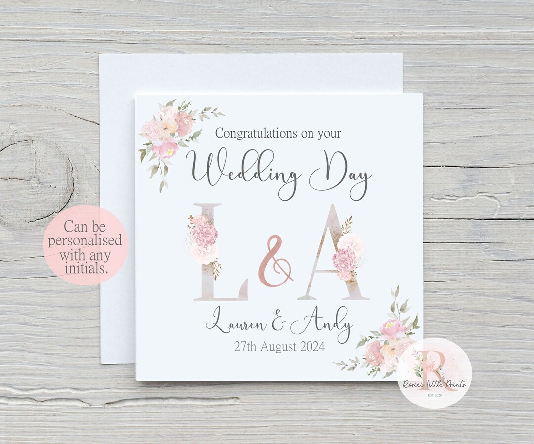 Wedding Card Personalised Wedding Card Congratulations on Your Wedding ...