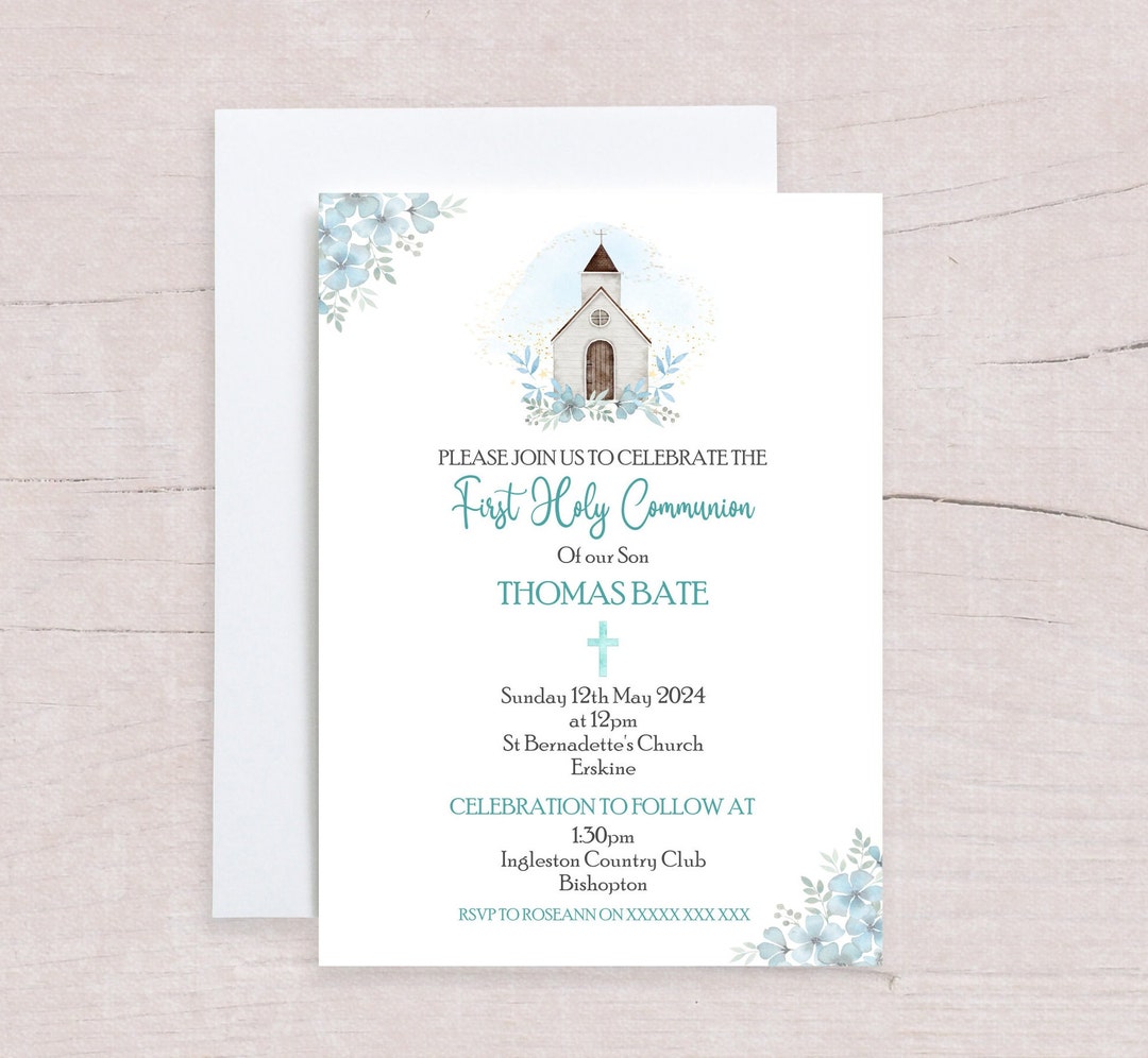 First Holy Communion Invitations Communion Invitations Personalised ...
