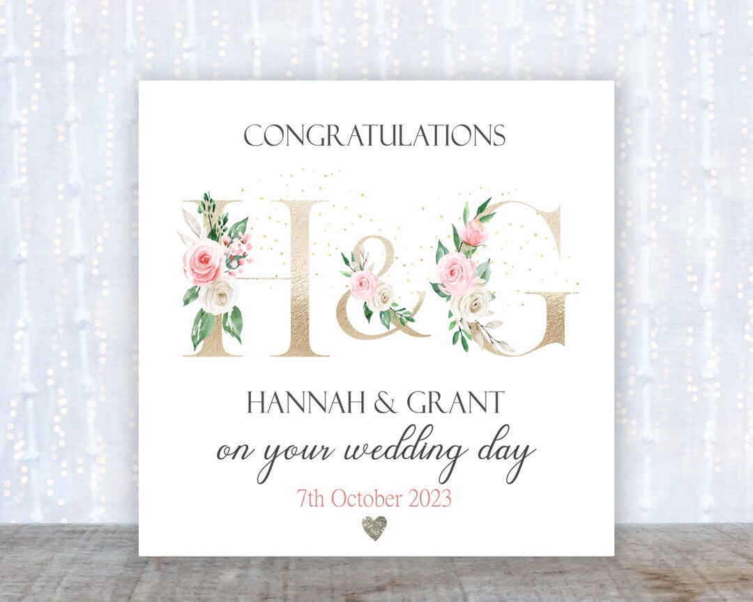Wedding Card; Wedding Car Card; Personalised Wedding Card; Mr & Mrs ...