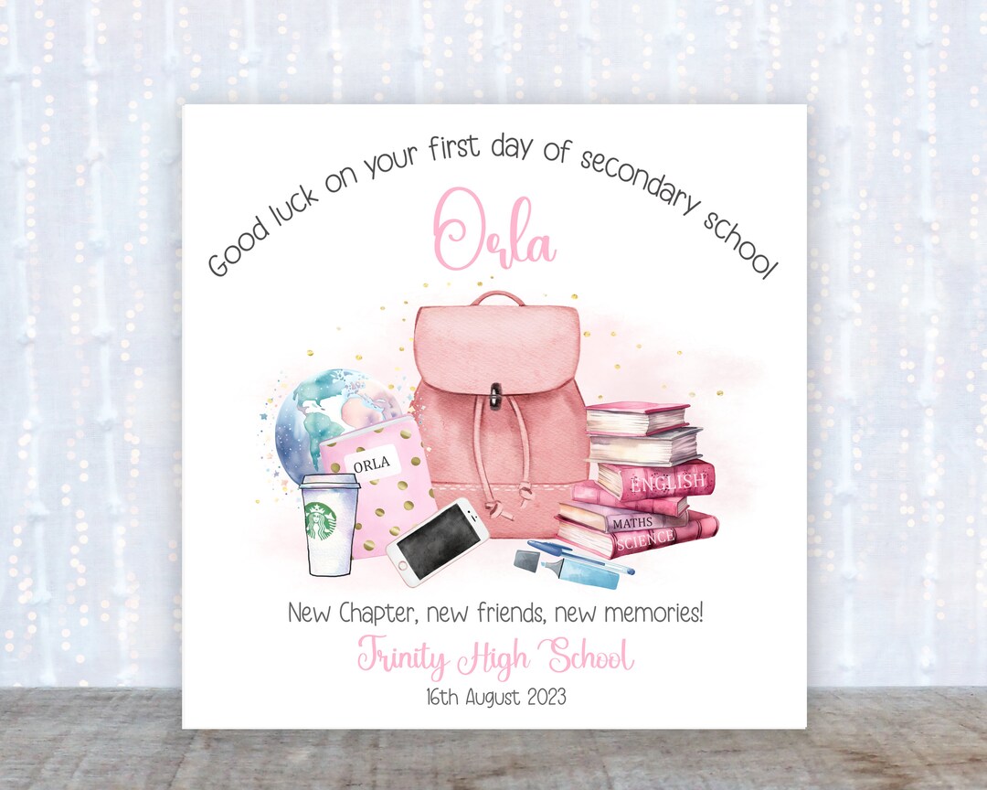 1st Day of Secondary School Card; 1st Day of High School Card ...