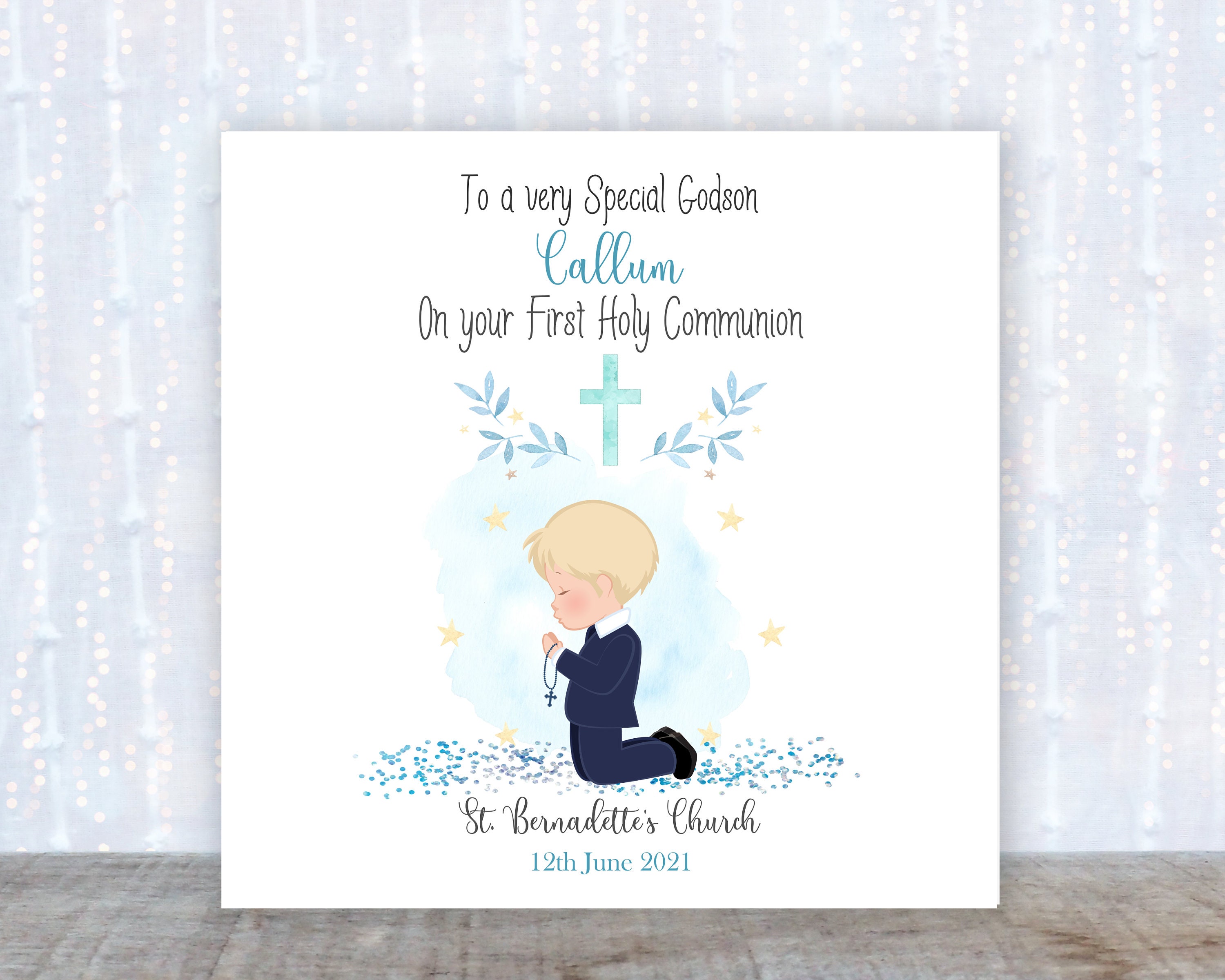 Holy Communion Card First Holy Communion Card 1st Communion - Etsy