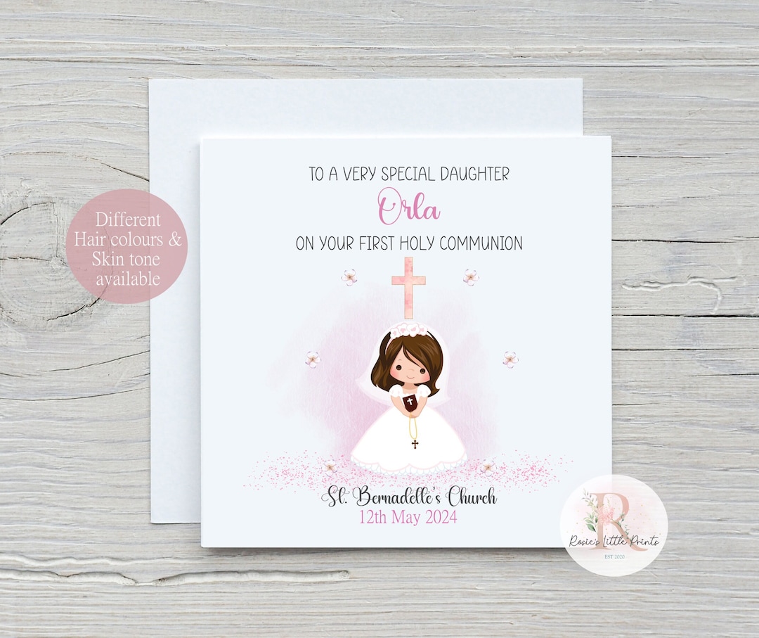 First Holy Communion Card; Communion Card; First Communion Card ...