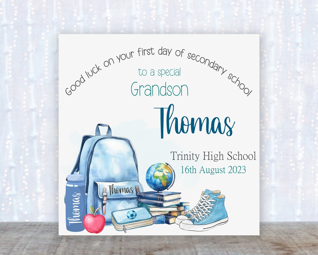 1st Day of Secondary School Card; 1st Day of High School Card ...